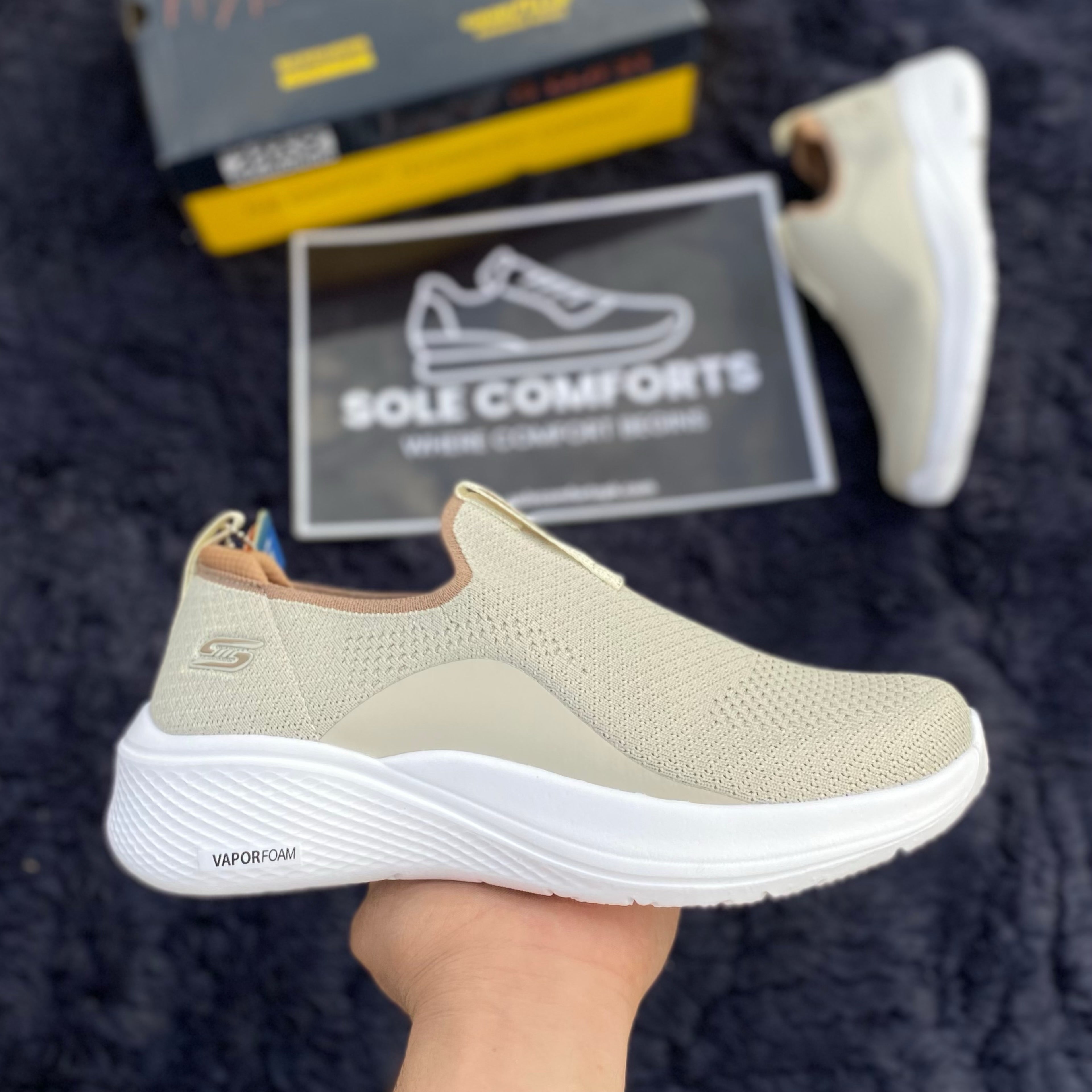 Skechers-Vapor Foam Beige – Sole Comforts